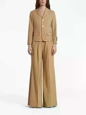 Marni Logo-waistband Wool Flared Trousers