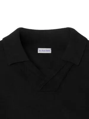 Burberry V-neck Wool Polo Shirt