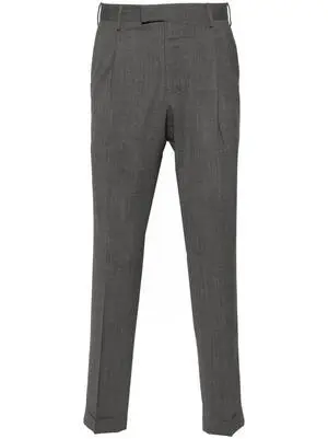 PT TORINO Pleated Slim-cut Trousers - Grey
