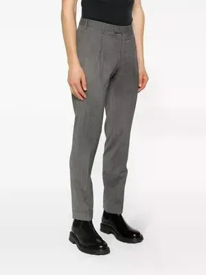 PT TORINO Pleated Slim-cut Trousers - Grey