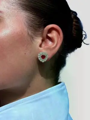 JUWELINA PARIS Ember Ruby Stud Earrings