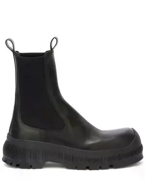 JIL SANDER Logo-embossed Leather Boots