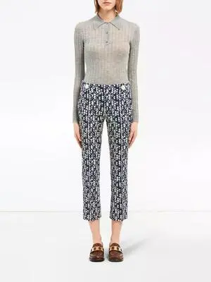Prada Graphic Print Cropped Trousers