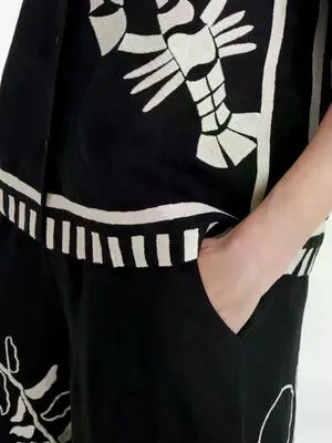 ERES Crab Embroidered Short-sleeve Shirt - Black