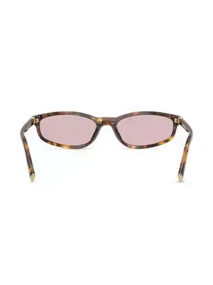 Miu Miu Tortoiseshell Oval Sunglasses - Brown