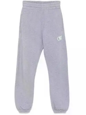 Off-White Logo Embroidered Track Trousers - Grey