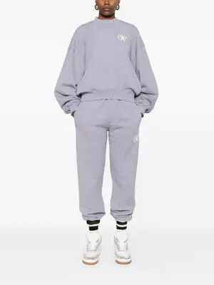 Off-White Logo Embroidered Track Trousers - Grey
