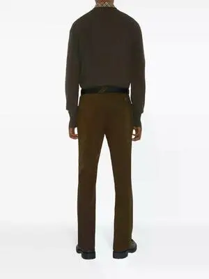 Burberry Cotton Trousers With Equestrian Knight Motif - Brown