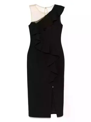 NISSA Asymmetric Dress - Black