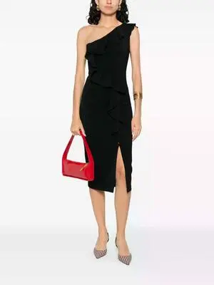 NISSA Asymmetric Dress - Black