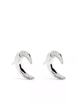 SHAUN LEANE 18kt White Gold Small Talon Diamond Earrings - Silver