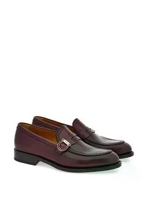 FERRAGAMO Gancini-plaque Leather Moccasins
