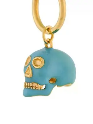 TRUE ROCKS Small Skull Hoop Earring - Gold