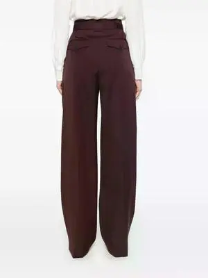 LANVIN Belted Pleated Wool Twill Trousers
