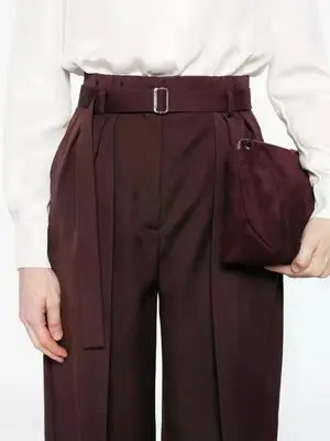LANVIN Belted Pleated Wool Twill Trousers