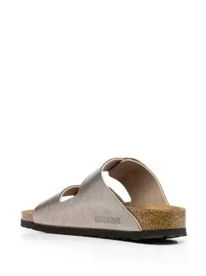 BIRKENSTOCK Metallic-effect Flat Sandals