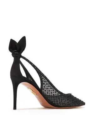 AQUAZZURA 85mm Crystal-embellished Slingback Pumps