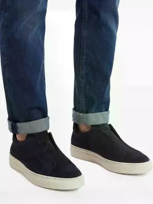 SCAROSSO Luca Suede Slip-on Sneakers - Blue