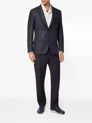 BILLIONAIRE Logo-patch Single-breasted Blazer - Blue
