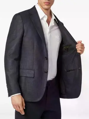 BILLIONAIRE Logo-patch Single-breasted Blazer - Blue