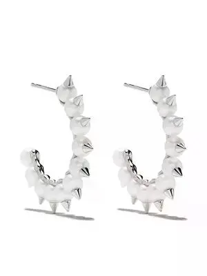 TASAKI 18kt White Gold Danger Tribe Pearl Earrings - Silver