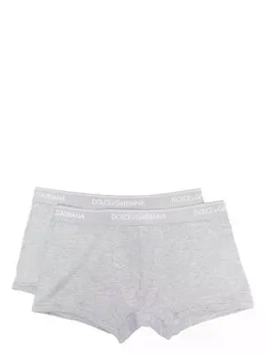 Dolce & Gabbana Logo-waist Cotton Boxers - Grey