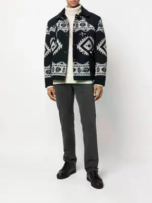 FAY Geometric Three-pocket Jacket - Blue
