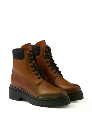 Prada Leather Combat Booties