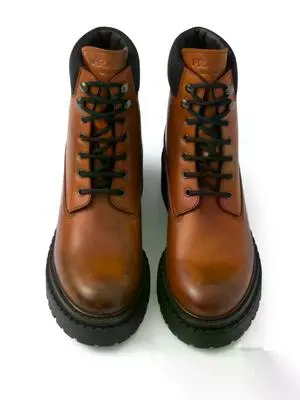 Prada Leather Combat Booties