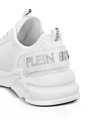 PLEIN SPORT Logo-lettering Mesh Sneakers - White
