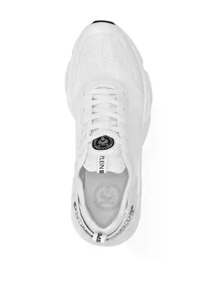 PLEIN SPORT Logo-lettering Mesh Sneakers - White