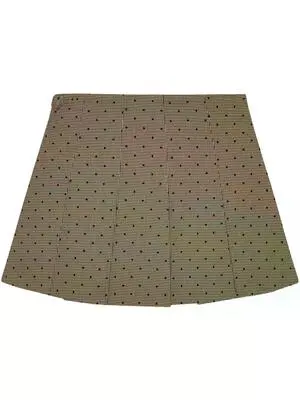 GANNI Check-print Mini Skirt - Neutrals