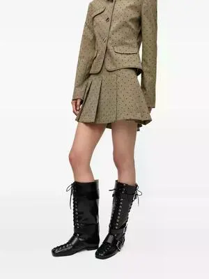 GANNI Check-print Mini Skirt - Neutrals