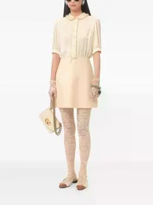 Valentino Garavani Rebrodé Lace Tights - Neutrals