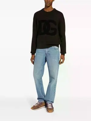 Dolce & Gabbana Logo Patch Virgin Wool Jumper