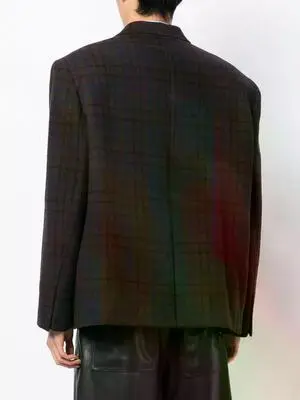We11Done Grid-pattern Single-breasted Blazer