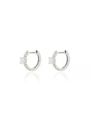 ANITA KO 18kt Gold Diamond-embellished Hoop Earrings - Silver