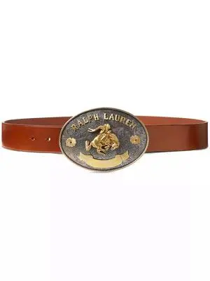 Ralph Lauren Rodeo-buckle Leather Belt - Brown