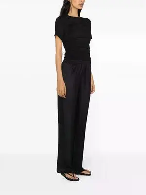 Loulou De Saison Alera Wide-leg Silk Trousers - Black