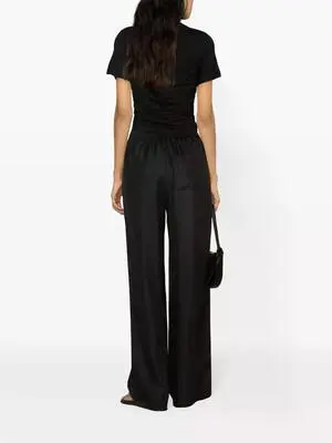 Loulou De Saison Alera Wide-leg Silk Trousers - Black