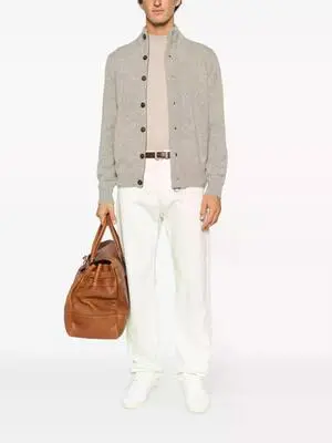 Barbour High-neck Wool Cardigan - Neutrals