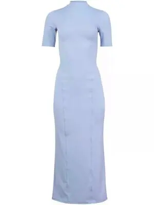 FLEUR DU MAL Jersey Mock-neck Maxi Dress