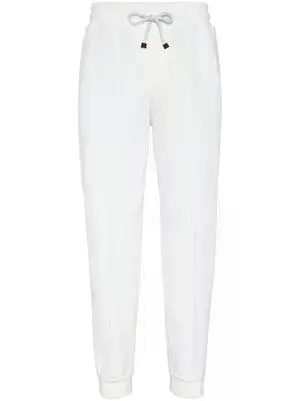 Brunello Cucinelli Tapered Cotton Track Pants - White
