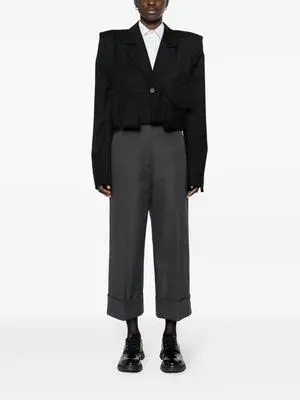 Thom Browne High-waisted Canvas Trousers - Grey