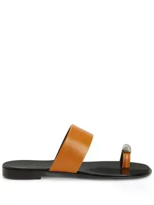 GIUSEPPE ZANOTTI Norbert Leather Toe-loop Sandals - Black