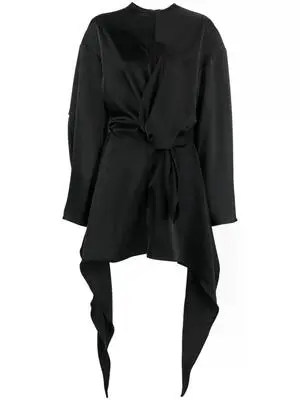 Attico Asymmetric Cut-out Satin Minidress