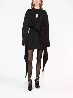 Attico Asymmetric Cut-out Satin Minidress