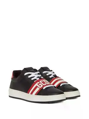 Gcds Leather Lace-up Sneakers With Logo Detailing