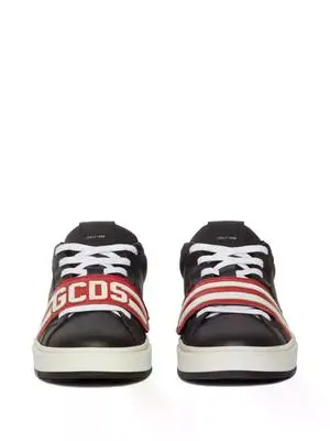 Gcds Leather Lace-up Sneakers With Logo Detailing