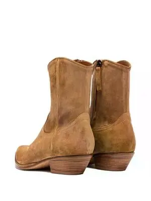 BUTTERO® Suede Ankle Boots With Cuban Heel
